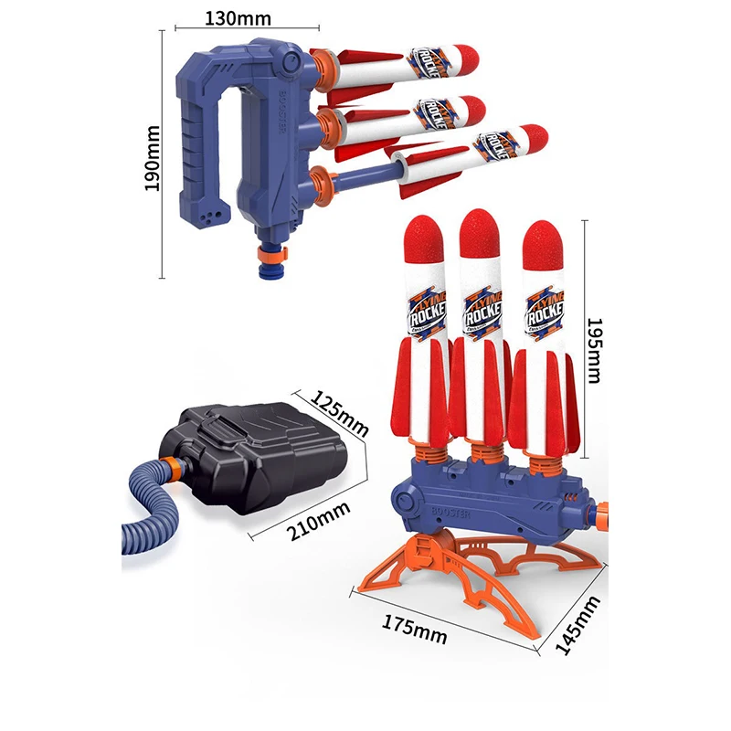 Rocket Launcher Toy Shoots Up To 100 Feet Foam Rockets And Sturdy ...