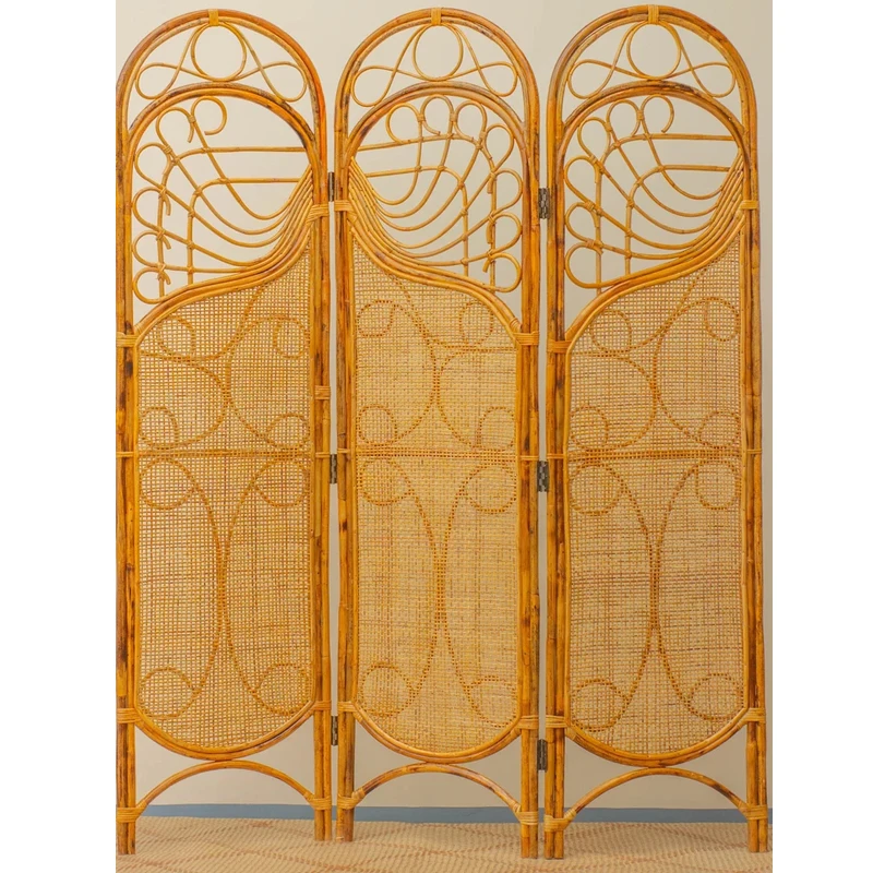 Hot Sale Rattan cane screen, 3 panel cane partition foldable rattan ...