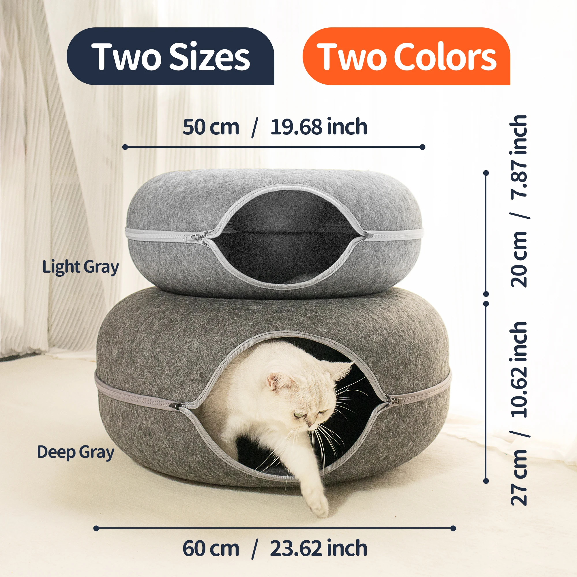 Multifunctional Donut Tunnel Large House Nest and Cat Scratcher Bed ...