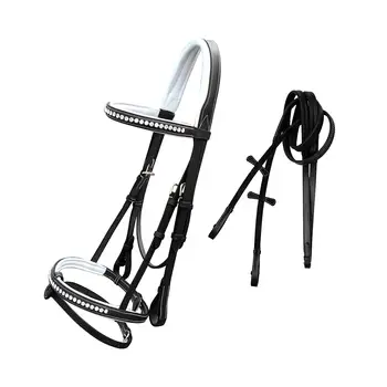 Snaffle Bridle With Padded Full Size Black And White Padding Bridle ...