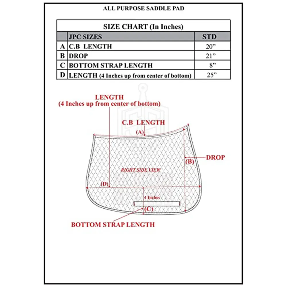 Customized Saddle Pad Equine Tack Jumping Horse Saddle Pad Equestrian ...