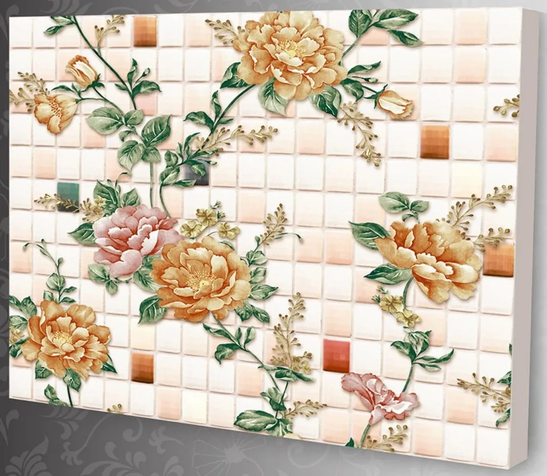 250x375mm Digital Wall Tiles For Bathroom And Kitchen With Red And ...