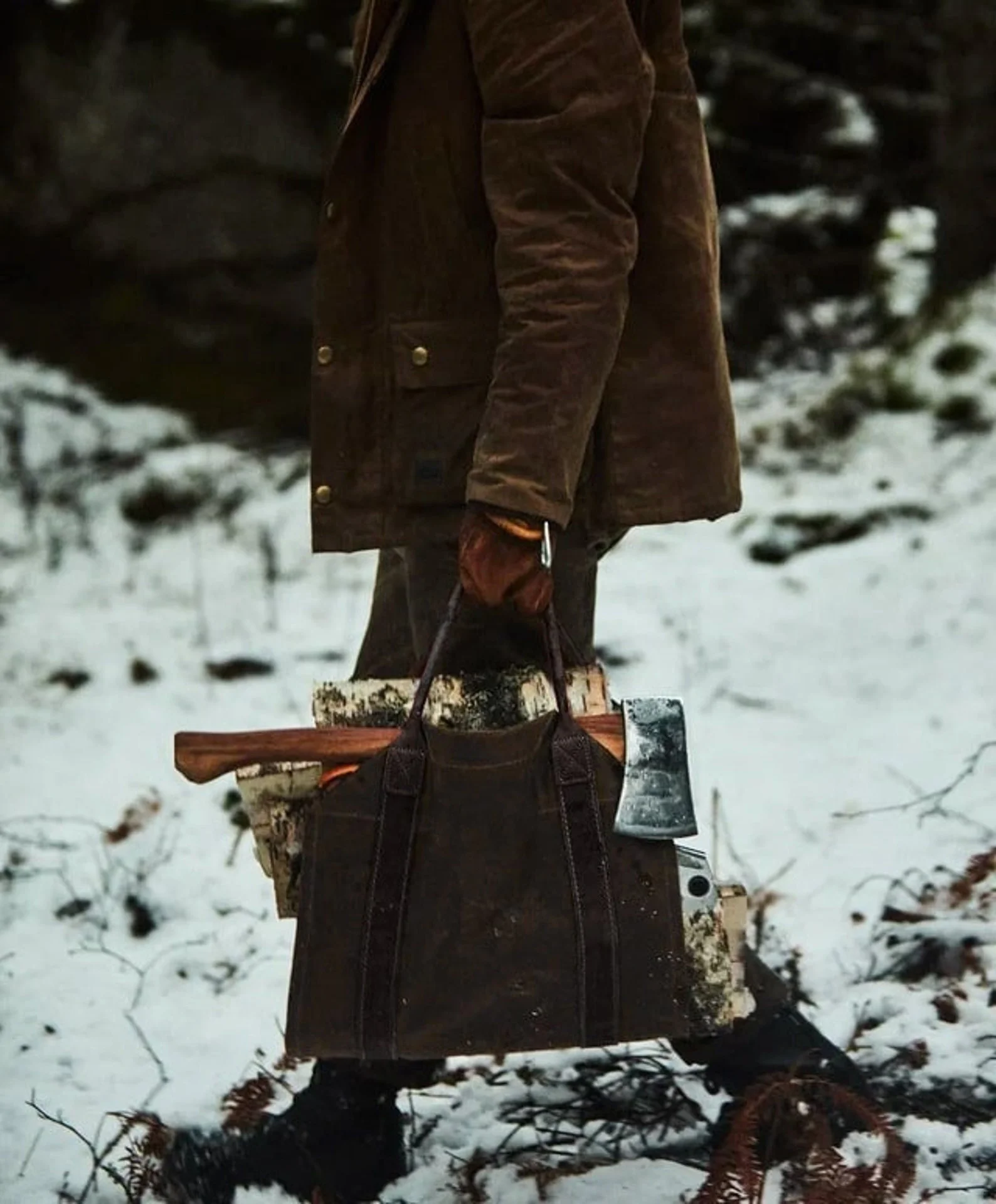 Personalized Waxed Canvas Firewood Carrier Camping Accessories Log ...