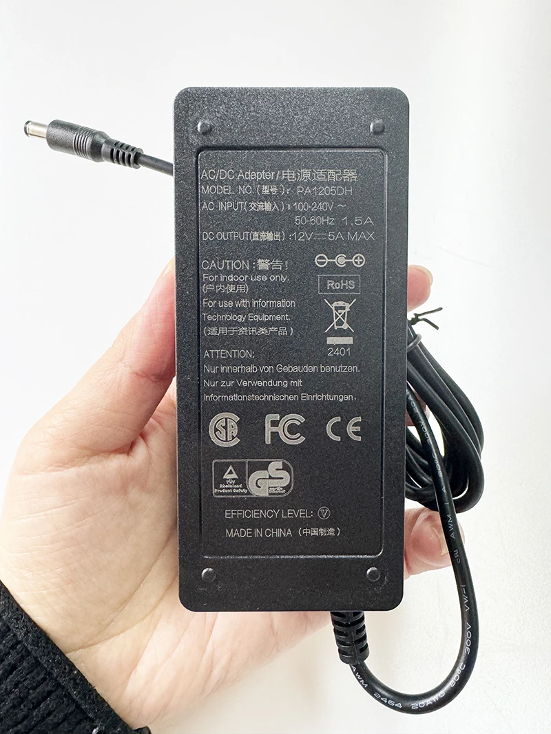Desktop 60w Power Adapter 12v 5a Male Plug 5.5x2.1mm / 5.5x2.5mm ...