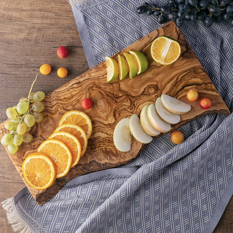 Olive Wood Cutting Board Charcuterie Board Live Edge, Rustic Cheese ...