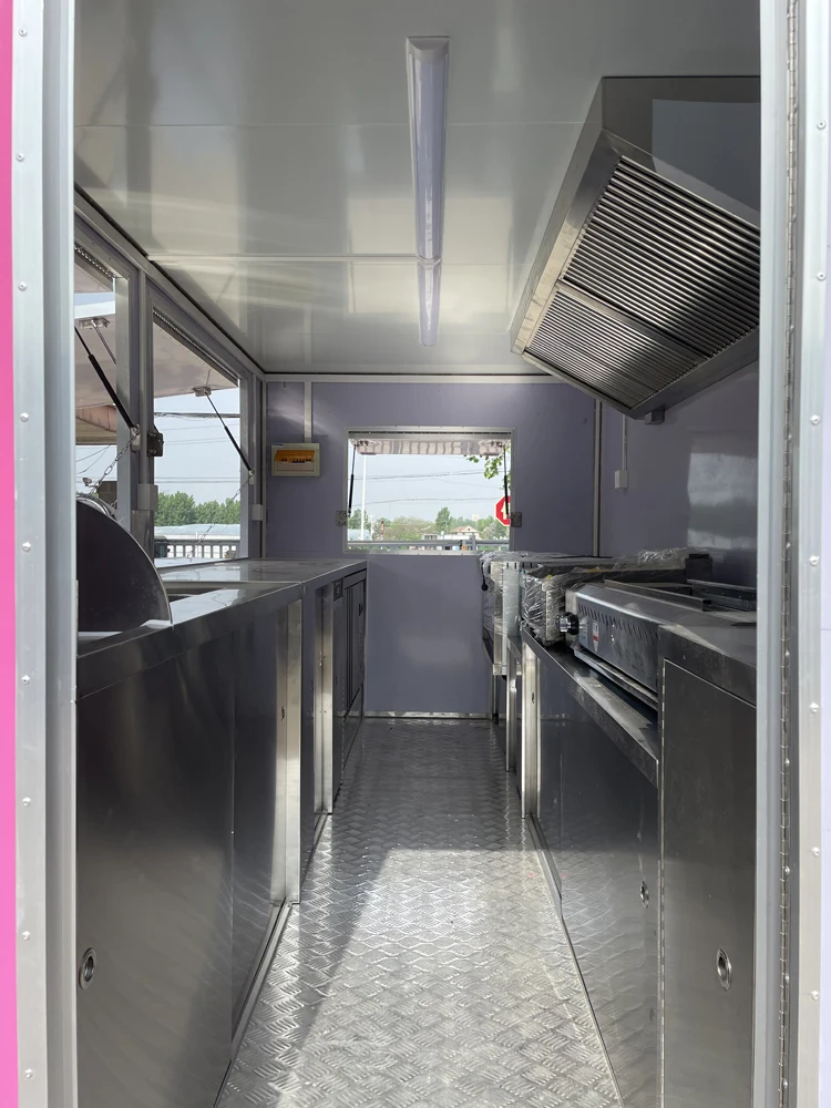 Mobile Steamed Food Cart Food Truck Galvanized Truck Trailer With Full ...