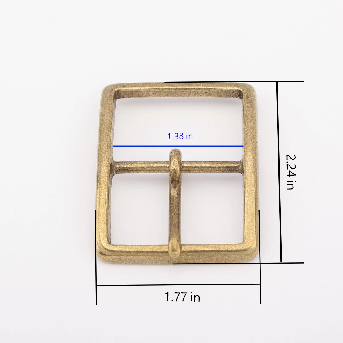 Japanese-made Brass Belt Buckle - Classic Rectangle Design