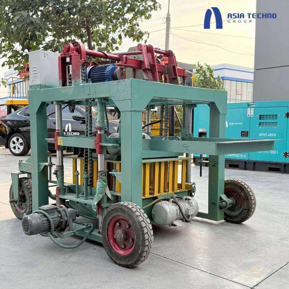QTJ8-10 Semi-automatic mobile Mobile Concrete Block Making Machine Home ...