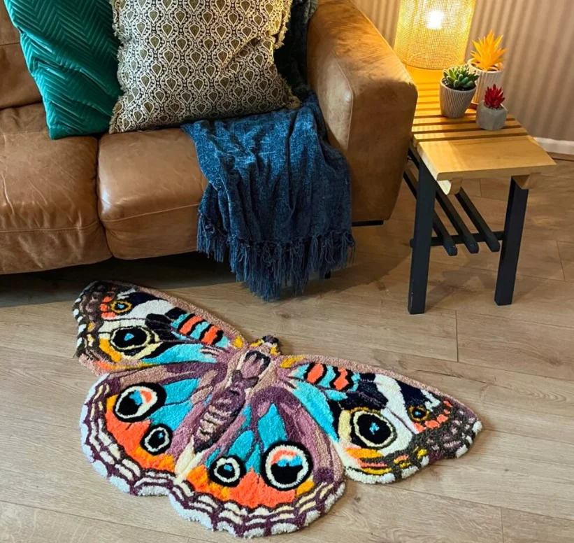 Tufted Butterfly Rug Colorful Indoor 3d Design Animal Hand Tufted Rug ...