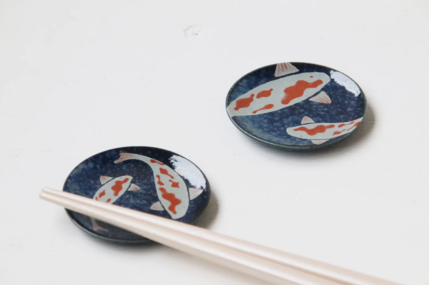 Minoyaki Japanese Dinnerware - Koi Fish Design in Blue