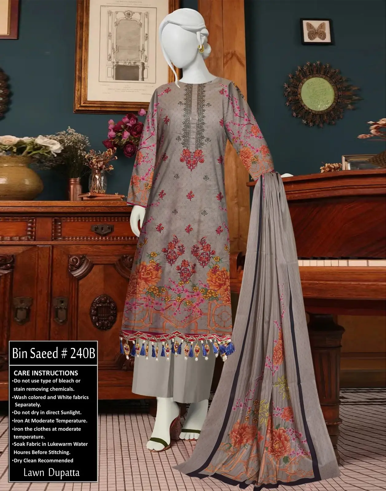 Bin Saeed Pakistani Brand Dresses Embroidered work summer lawn collection 2023 paypal accepted ...