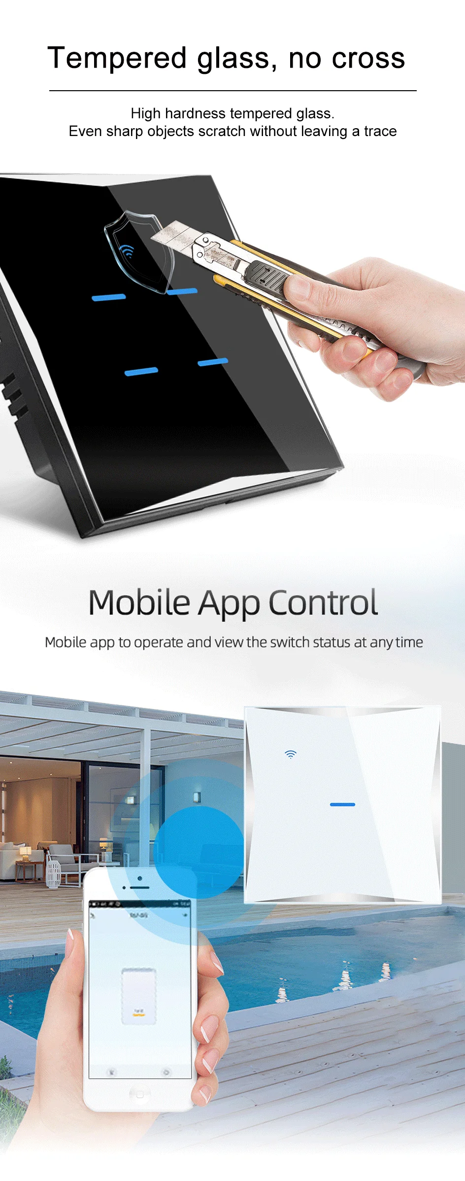 Langyeao Eu/uk Standard Wifi Tuya Zigbee Homekit Smart Switch Wireless ...