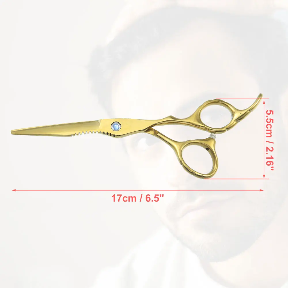 Hand Made Straight Fancy Barber Scissor Customized Logo Design Gold ...