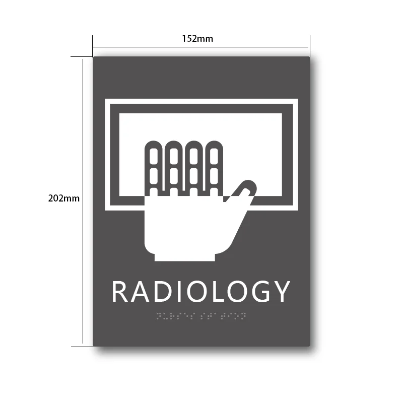 Hospital Braille signs Accessible ADA signage for radiography areas in ...