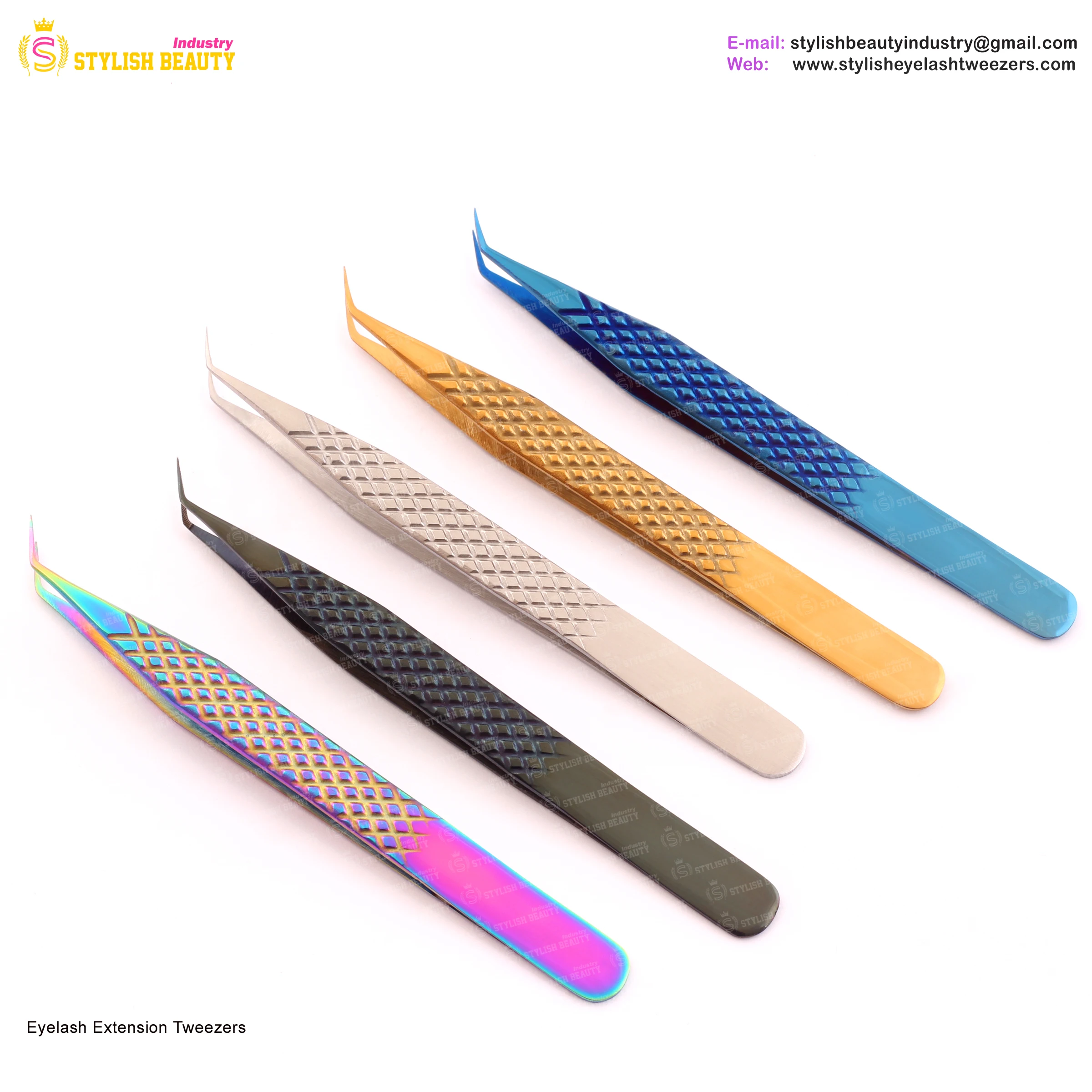 Personalized Eyelash Extension Tweezers Bulk With Tube Packing Custom ...