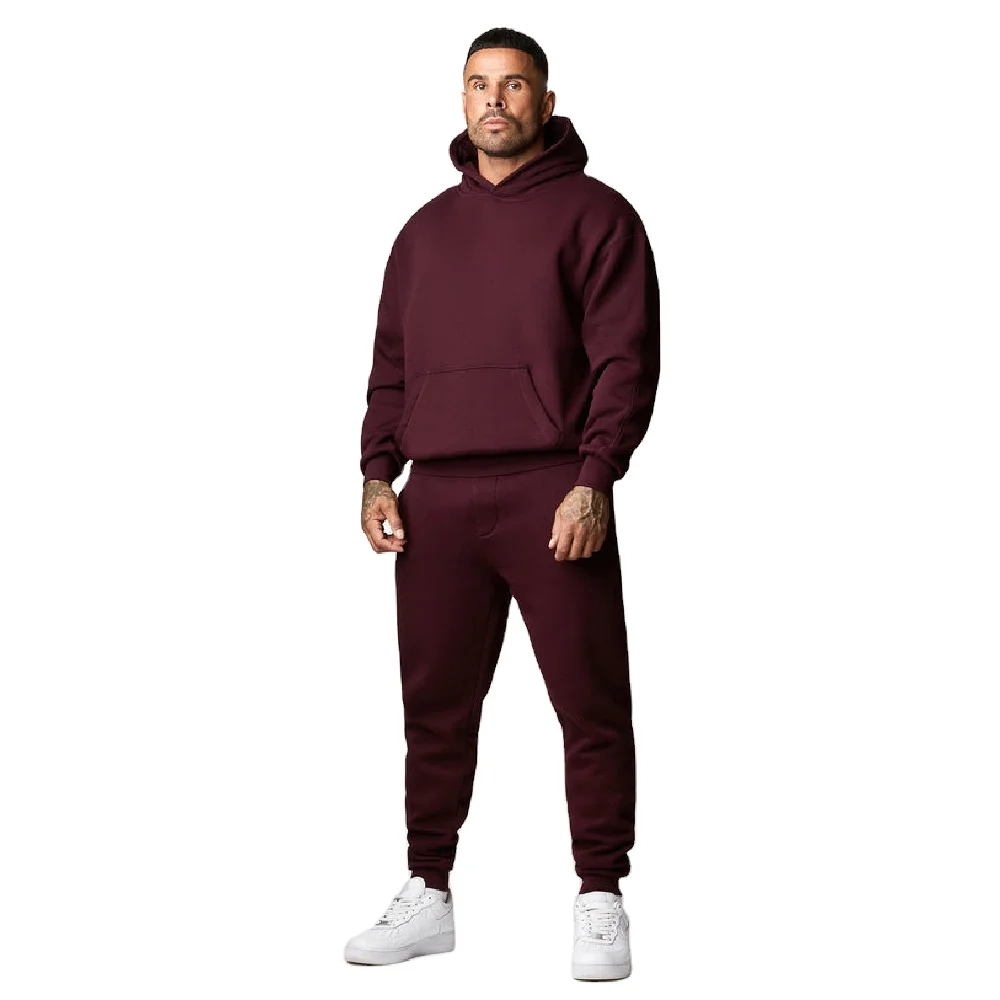 Wholesale Custom Mens Burgundy Tracksuits Premium Quality Fleece Fabric ...