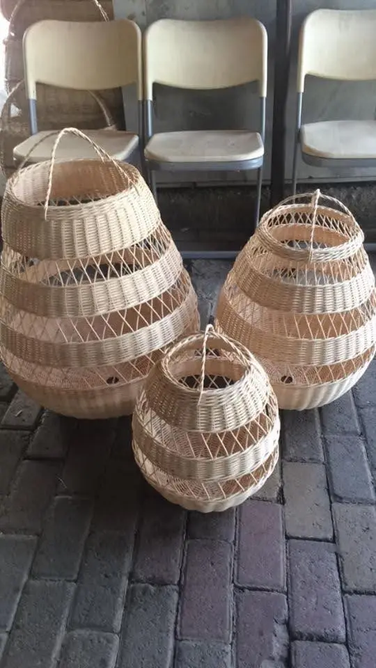 Unique Rattan Bamboo Lamp - Organic Chandelier Pendant