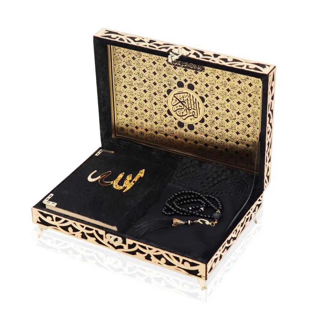 Velvet Covered Islamic Gift Crate Velvet Covered Quran Golden Plexi ...