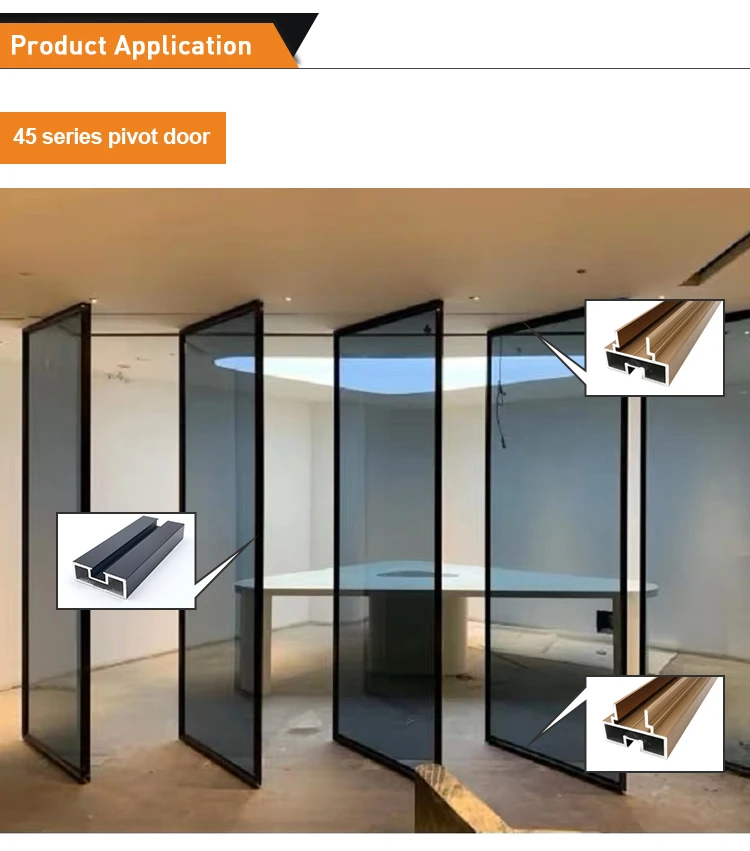 Modern Black Pivot Door Sliding Motor Construction Project