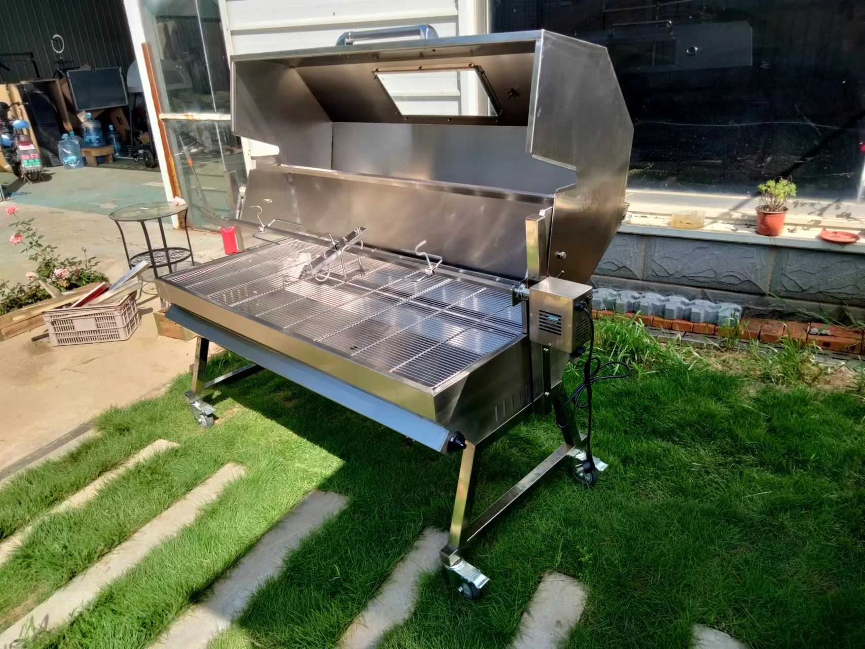 Gas Grill Lamb Pig BBQ Roaster Spit Rotisserie - High Food Grade