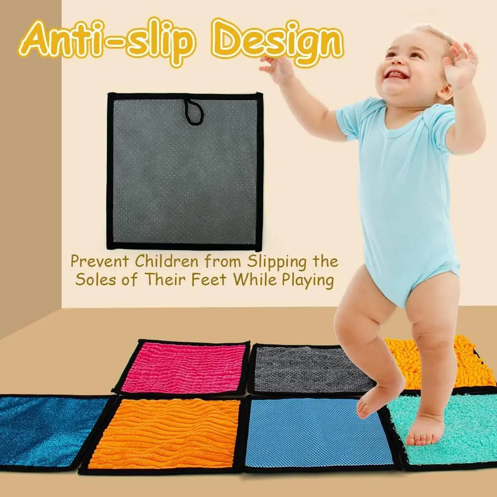 16 Pcs Sensory Mini Mats Textured Sensory Mats Pads Assorted Fabric ...