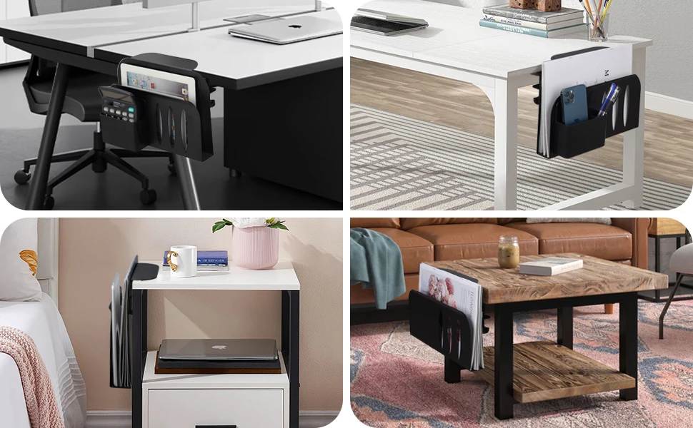Office Desk Side Storage Traditional No Drill Laptop Holder Easily ...