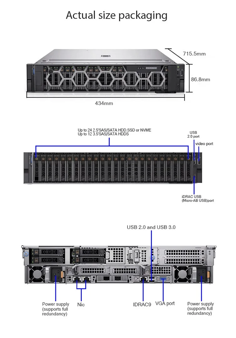 Hot Selling PowerEdge R750 R760 R760XS R770 R7625 R7615 2U System Odm ...