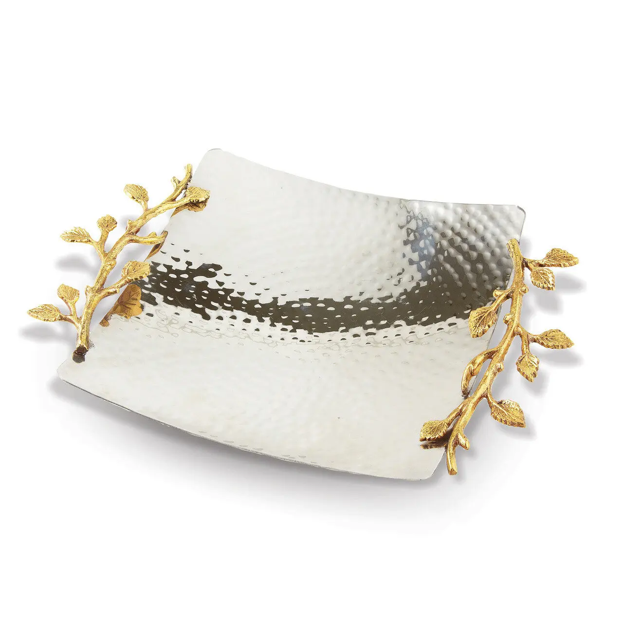 Contemporary Aluminum Glossy Hammered Serving Tray Christmas Aluminum ...