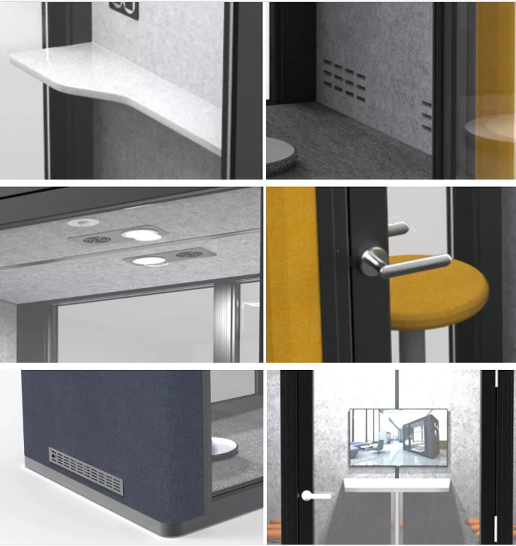 Portable Studio Office Pod Work Sound Proof Glass Pods Indoor Office ...