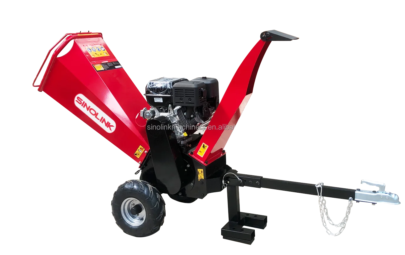 ATV Gasoline Engine Mobile Wood Chipper Shredder Garden Wood Processor ...