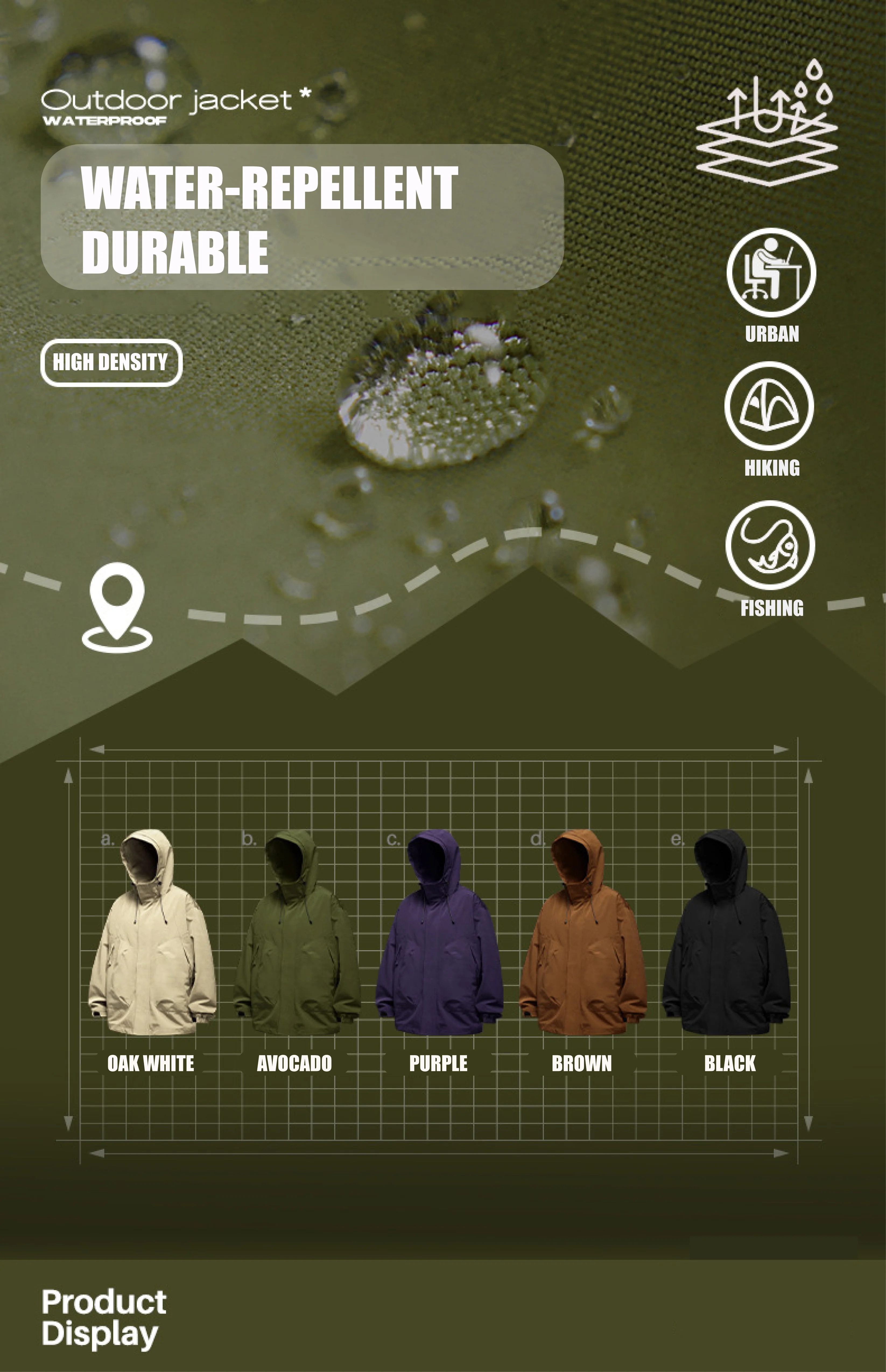 Men's Winter Outdoor Hardshell Jacket Microfiber Woven Fabric ...