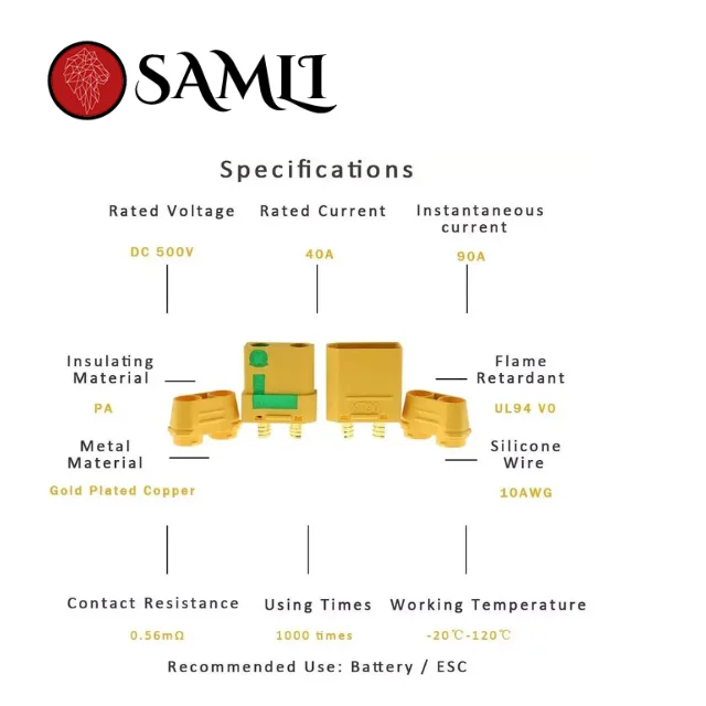 Samli Xt90 Xt90s Xt90s-f Xt90h-m Xt90h-f Anti Sparks Connector Plug ...