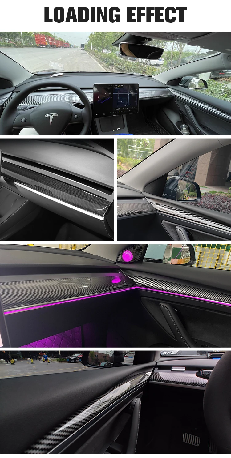 Right Rudder Car Front Console Interior Door Handle Carbon Fiber Inner ...