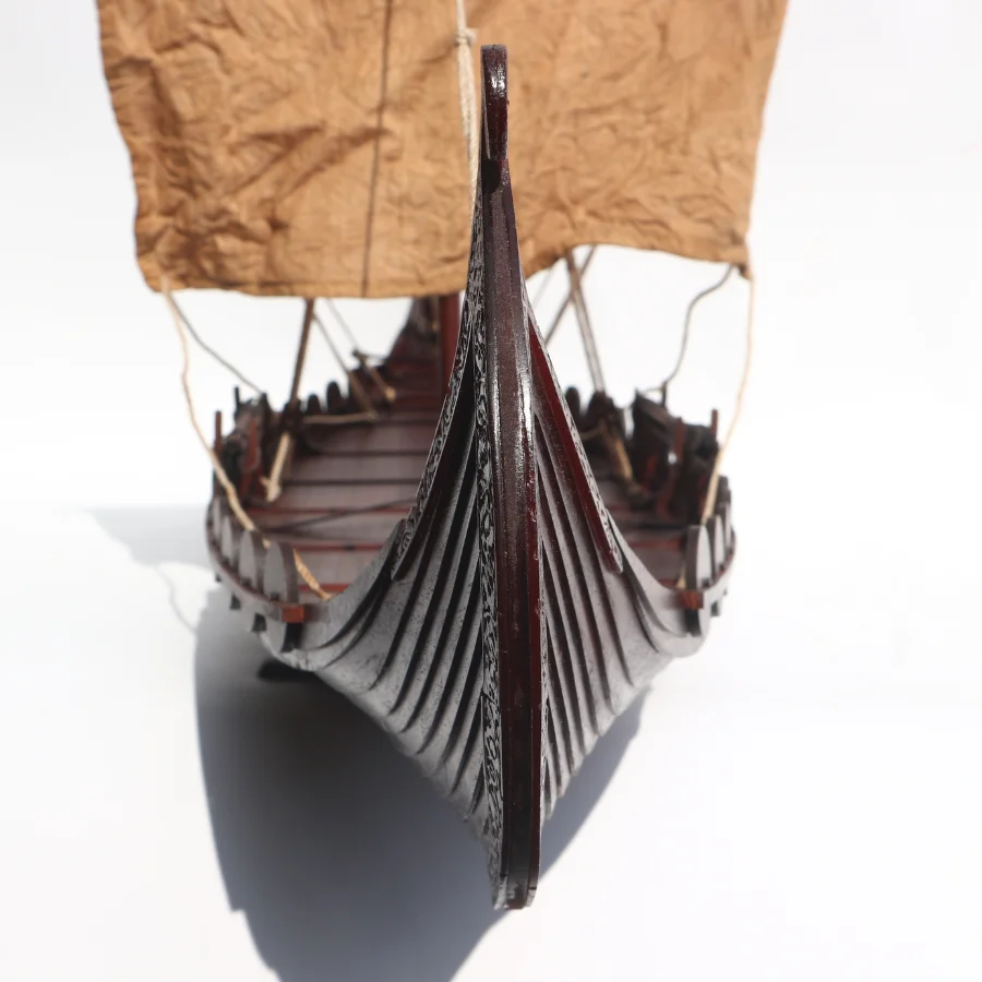 Oseberg Viking Clinker Hull - Wooden Traditional Boat Model With High ...