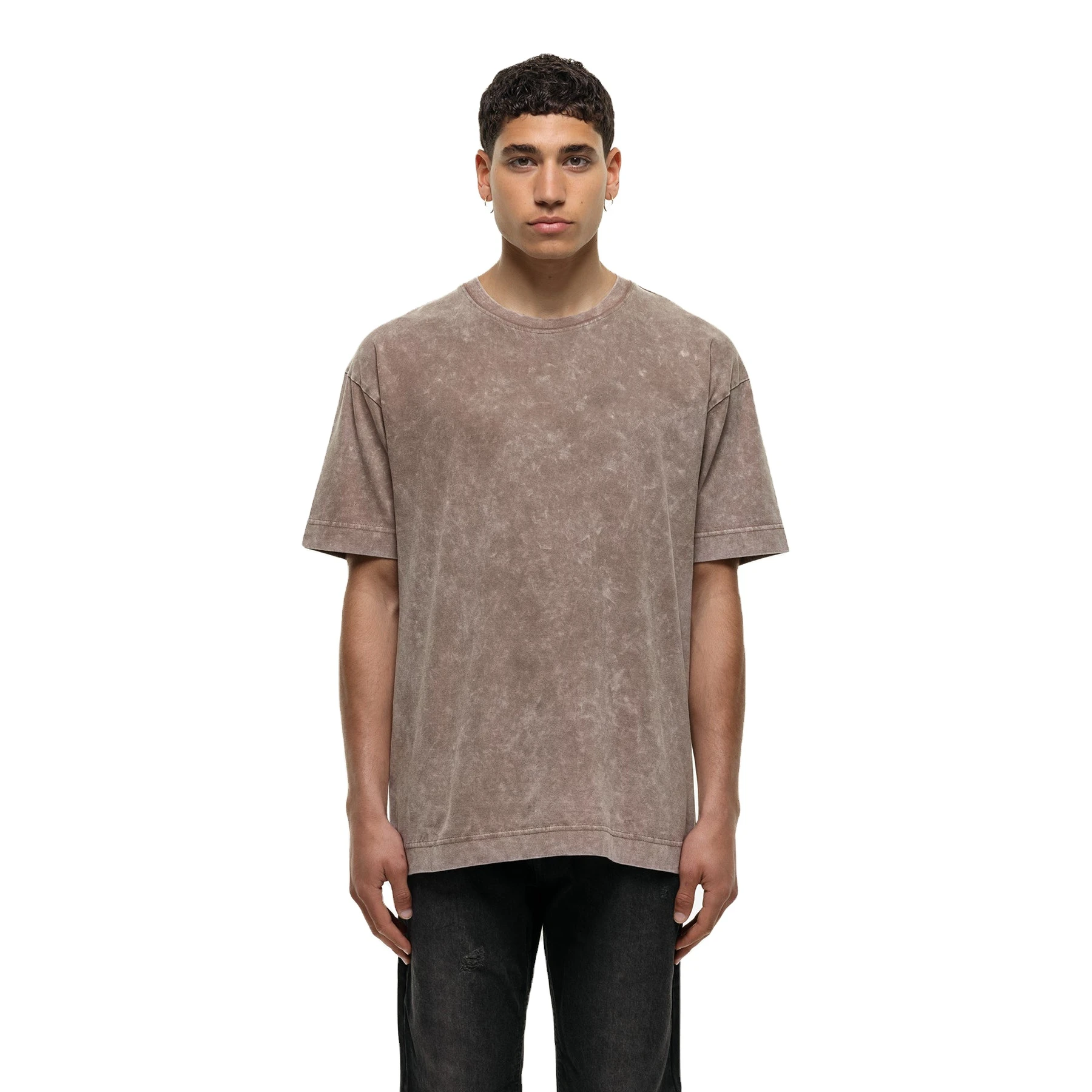 100% Cotton Men's T-shirt Oversized Acid Washed Unisex Short Sleeve ...