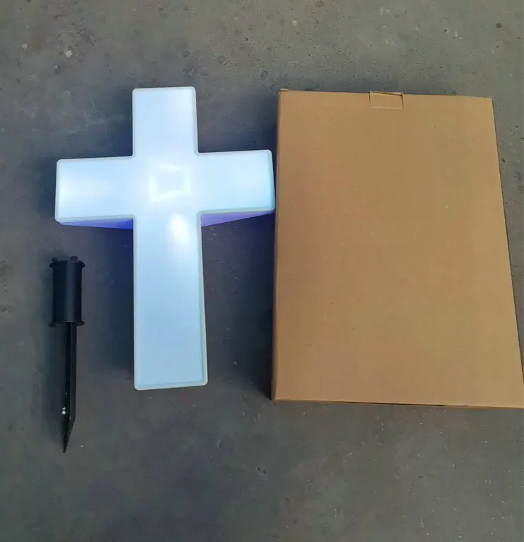 Outdoor Solar Garden Stake Acrylic Solar Crosses for Graves