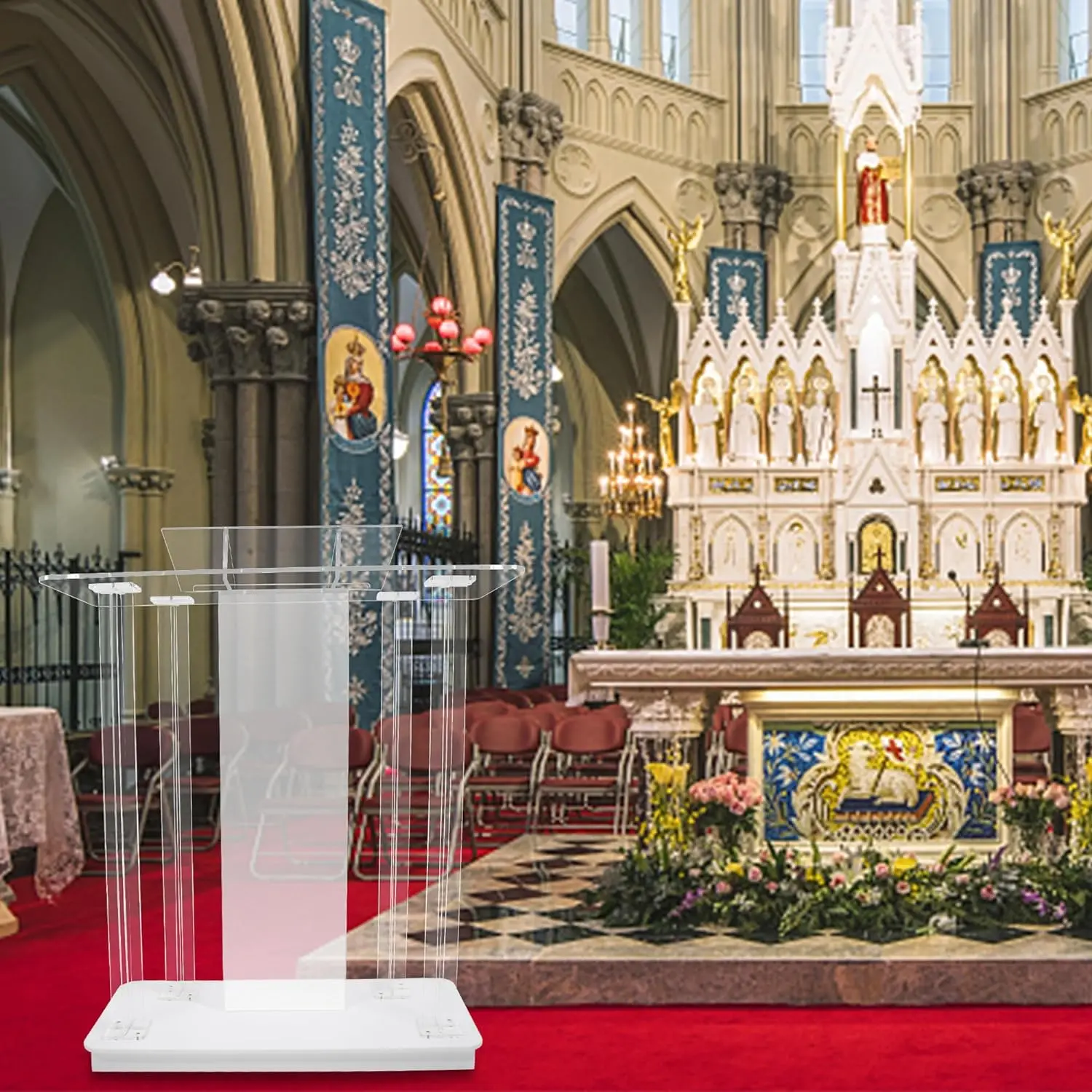 Acrylic Pulpit for Church - LED Lighting & Customizable