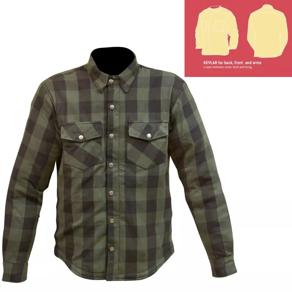 CE Approved Motorbike Flannel Shirt Protective Motorcycle Riding Wear ...