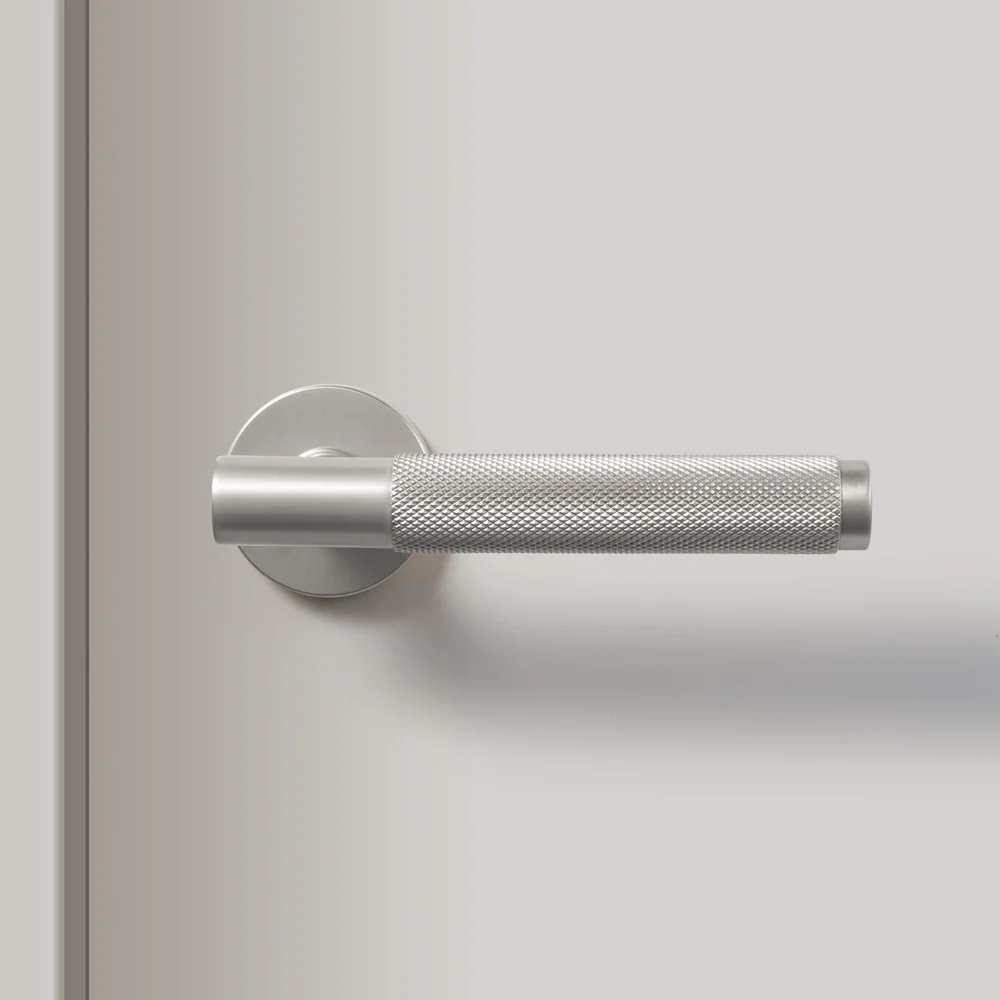 TIDO TEXTURE SERIES - Knurled Matte Nickel Satin Lever Door Handle