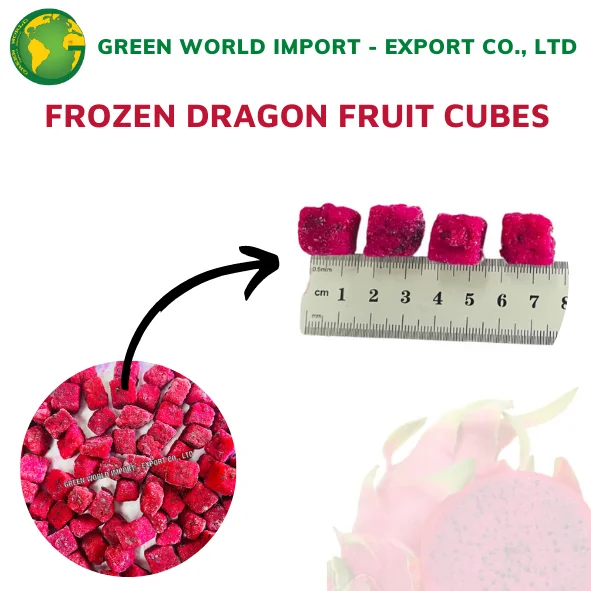 IQF FROZEN DRAGON FRUIT - RED & WHITE DRAGON FRUIT - FROZEN PITAYA WITH ...