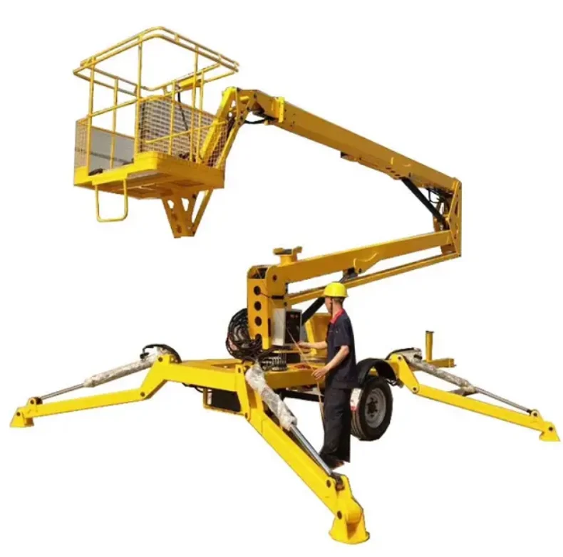 Mobile Towable Boom Lift Cherry Picker Boom Spider Lift 18m 20m For ...