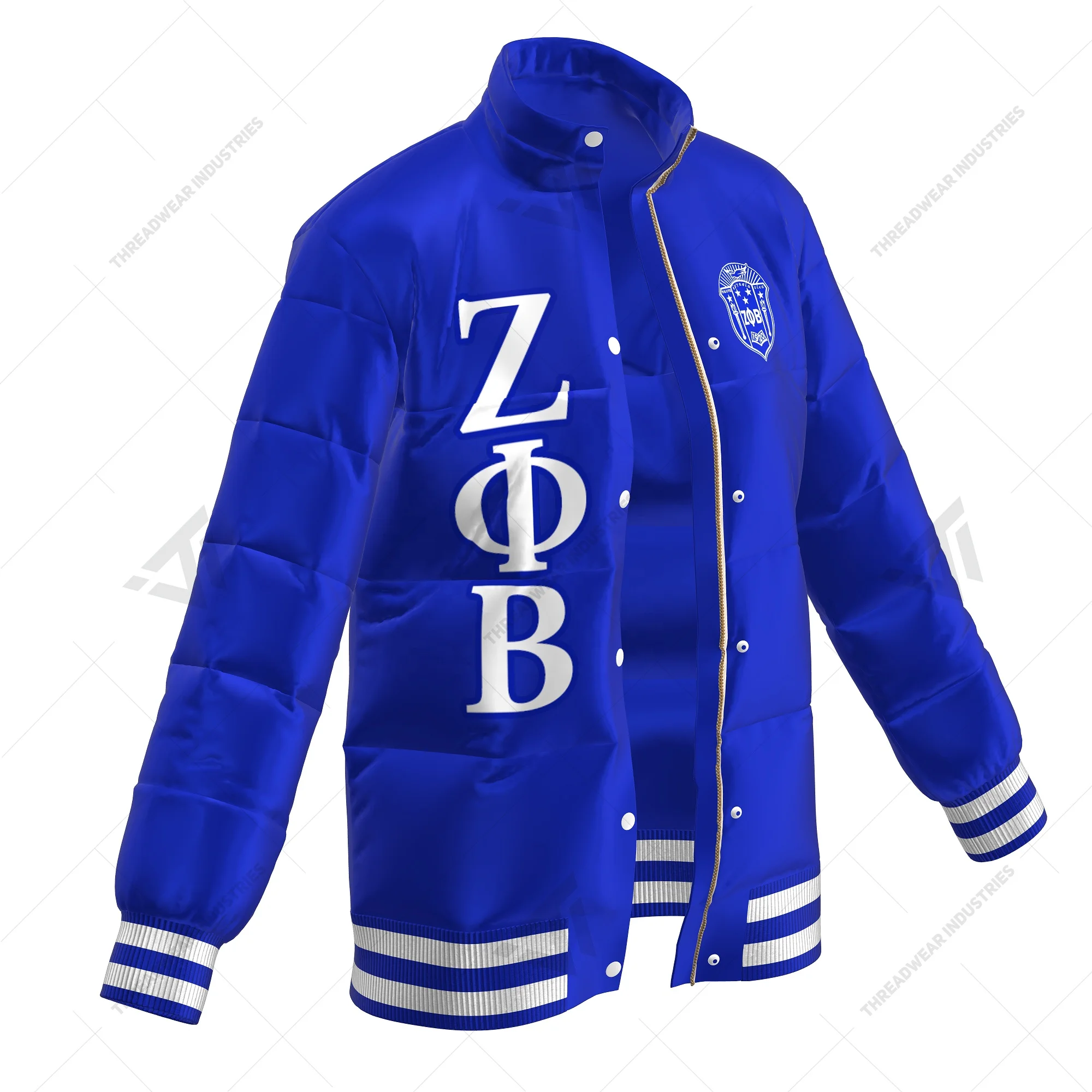 Custom Zeta Phi Beta Sorority Sublimated Puffer Bomber Coat Jacket ...