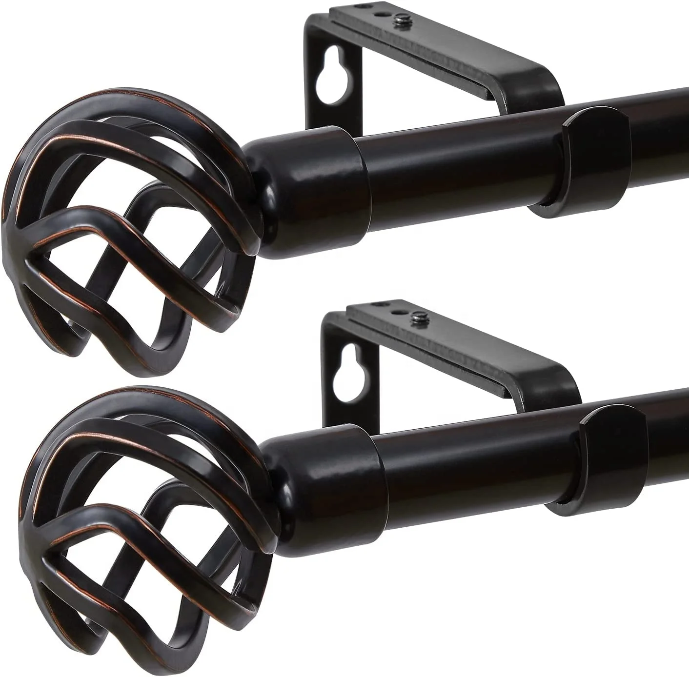 Black Color Decorative Curtain Rail Sustainable Metallic Curtain Rod ...