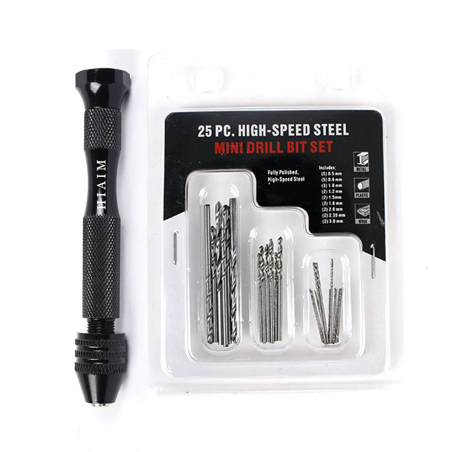 Mini Micro Spiral Hand Drill Chuck Twist Pin Vise Bit Set for Diy ...