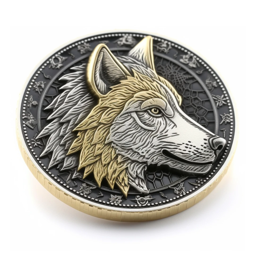 3D Metal Commemorative Coin - Custom Animal Coin Wolf Tigger Coins