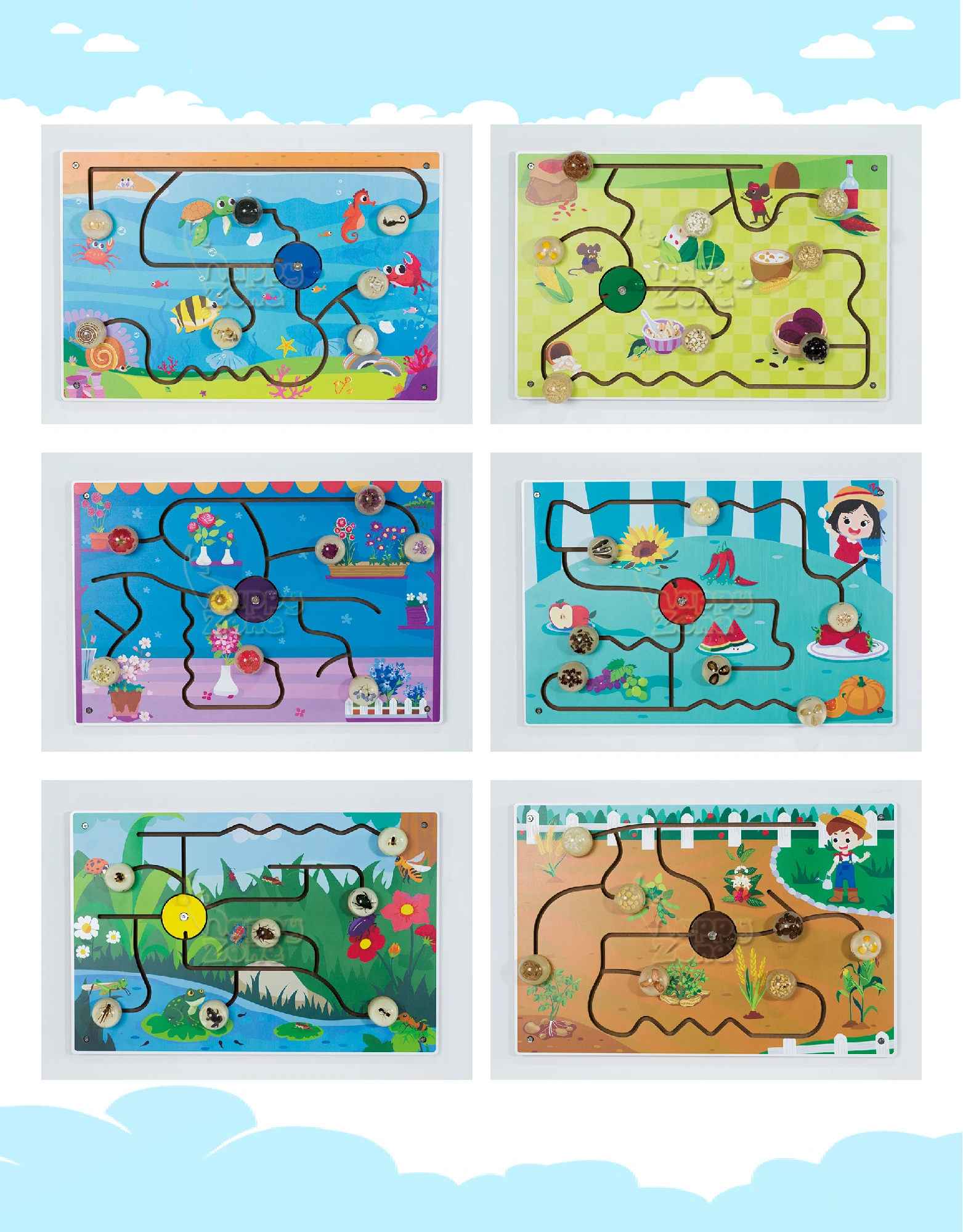 Children Summer Theme Interactive Wall Panel Game Wall Covering Panels ...