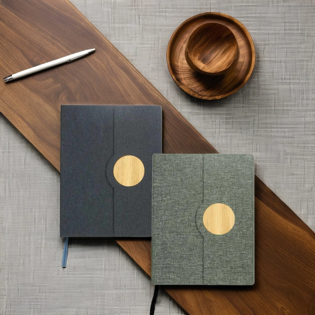 A5 RPET Hardcover Notebooks Bamboo Magnetic Closure Custom Logo School ...