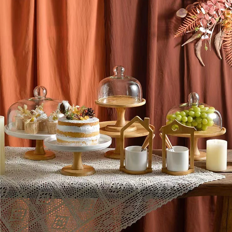 Wooden Cake Stand For Dessert Table Display Risers Wood Cake Stand For ...