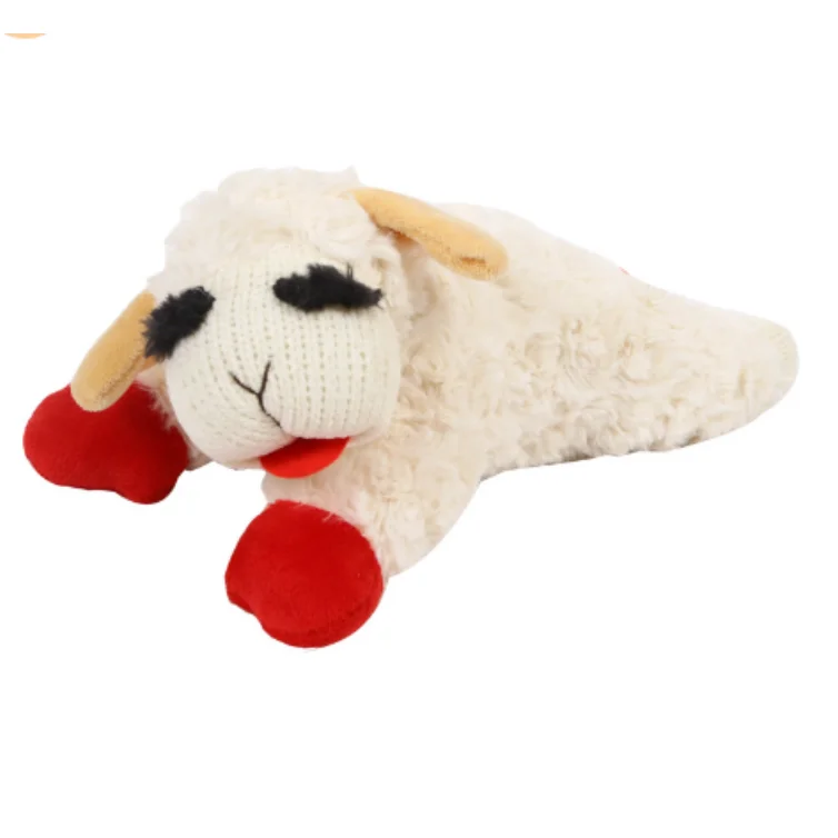 Funny Cute Animal Plush Sheep Lambchop Plush Squeak Toy with a Scream ...