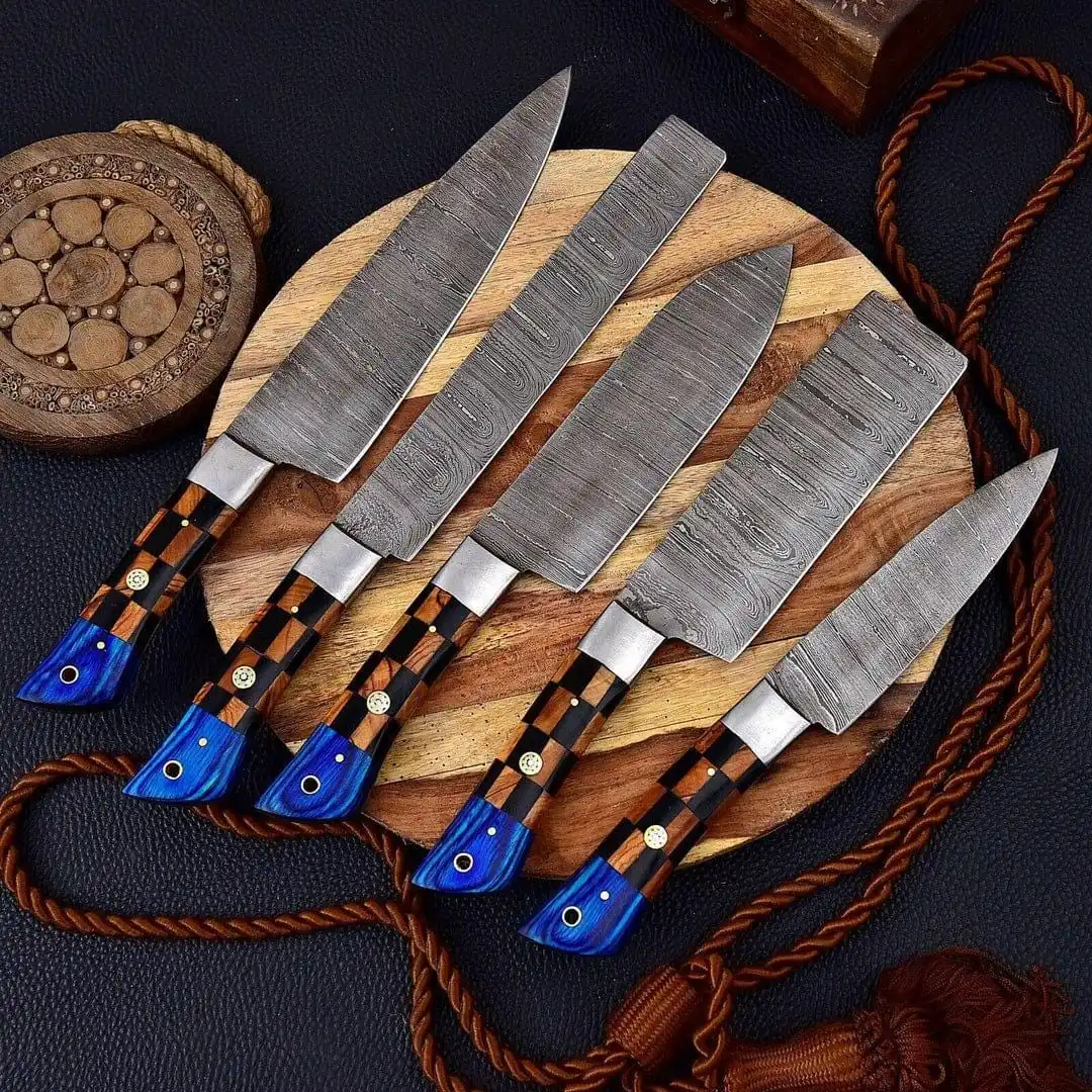 2024 Golden Kitchen Knife Cuchillos Professional Metal Stainless Steel ...